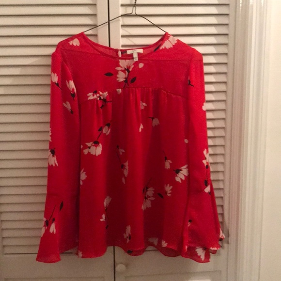 Joie | Tops | Joie Red Bell Sleeve Top | Poshmark